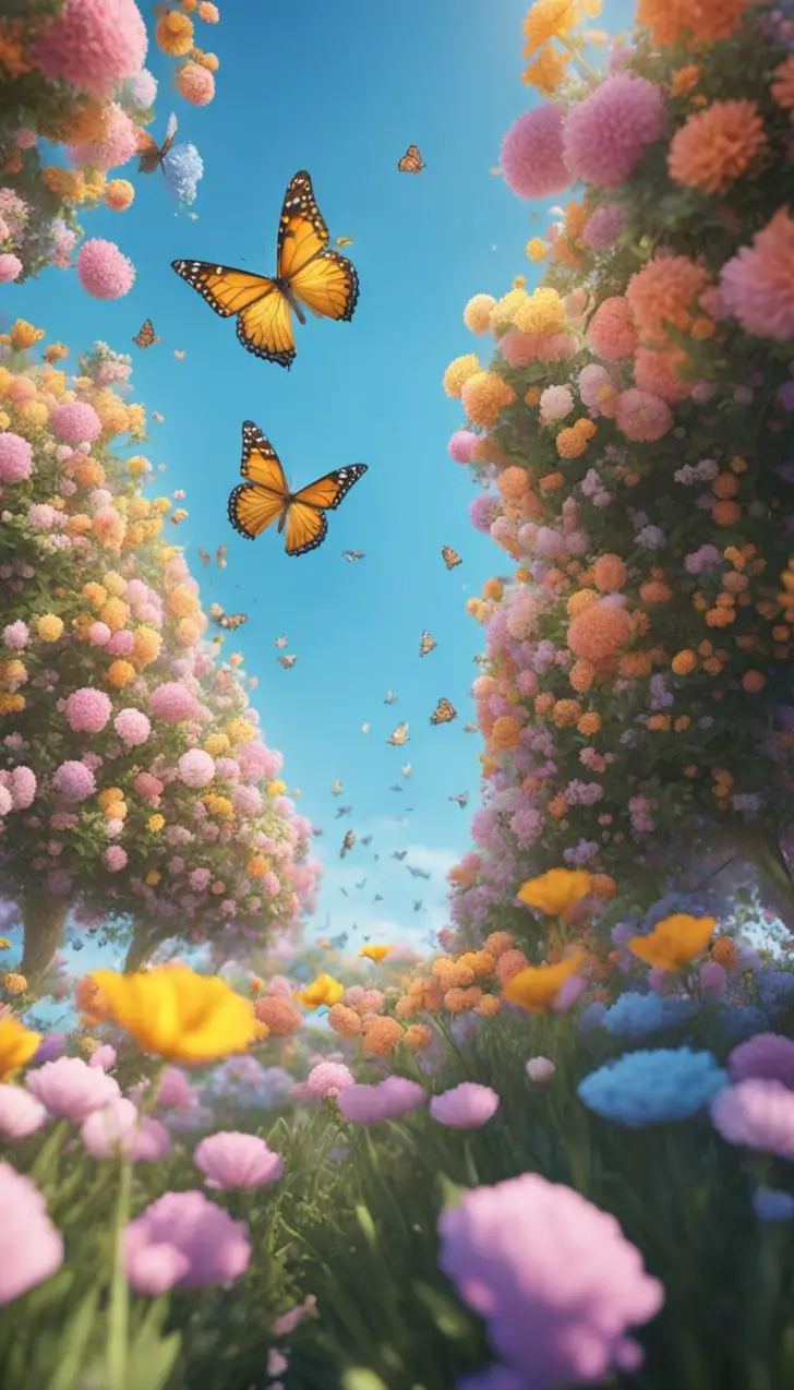 12 Summer iPhone Wallpaper Backgrounds: Flowers, Blue Sky, Butterflies ...